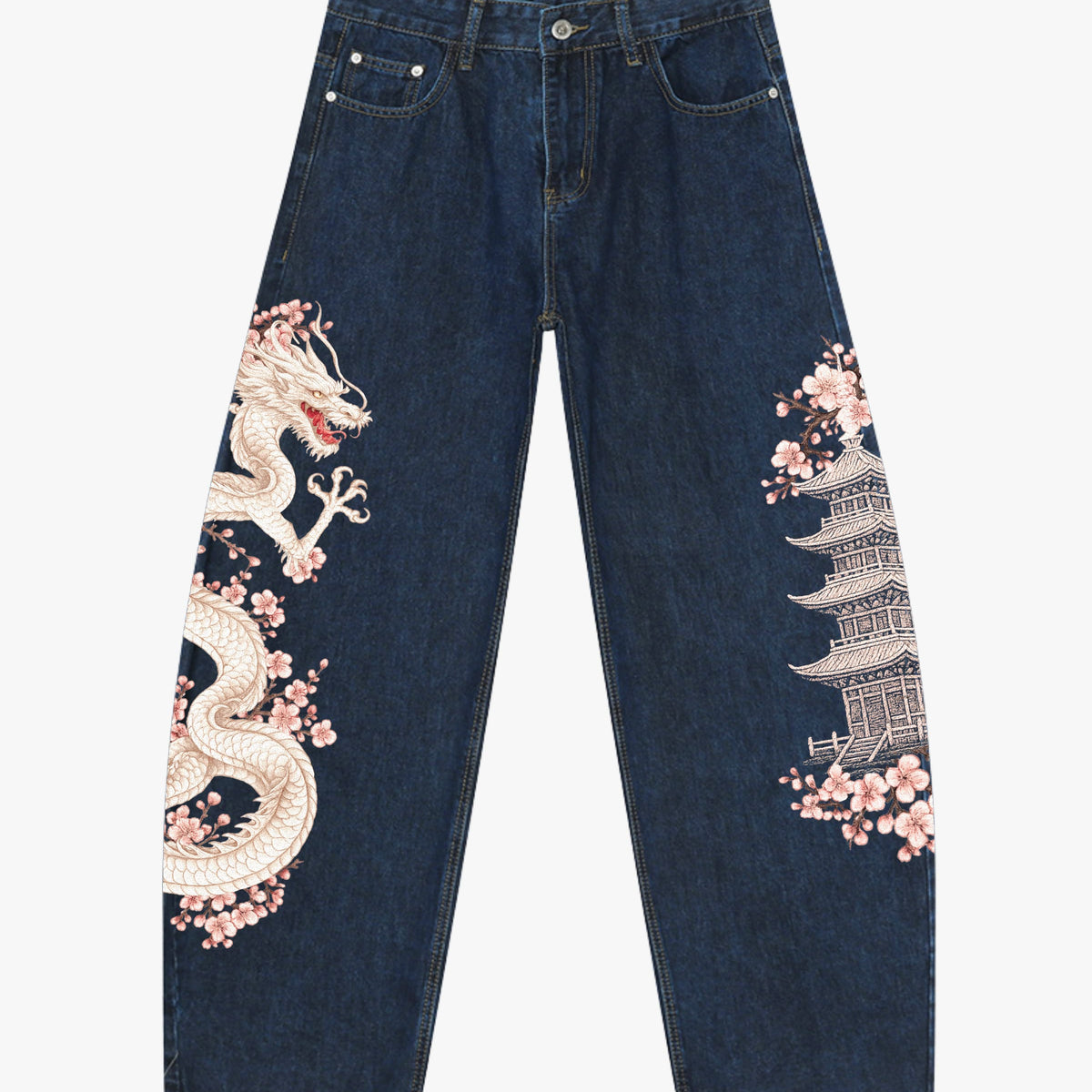 Ivory Dragon Barrel Jeans – Mystic